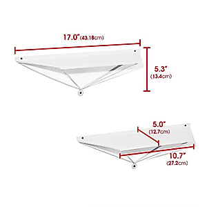 J JACKCUBE DESIGN Metal Wall Shelf/Floating Shelves, Display Hanging Organizer Rack for Living Room, Bathroom, Kitchen (White, Trapezoid) - MK486B