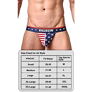 Evankin Mens's Briefs,Soft Sexy Underwear USA American Flag Boxers Briefs(28,L)