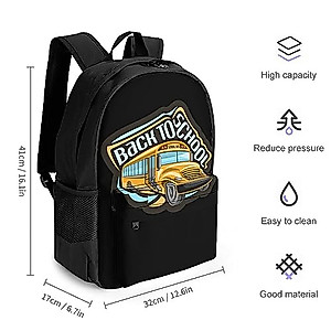 School Bus Back to School Laptop Backpack for Men Women Shoulder Bag Business Work Bag Travel Casual Daypacks