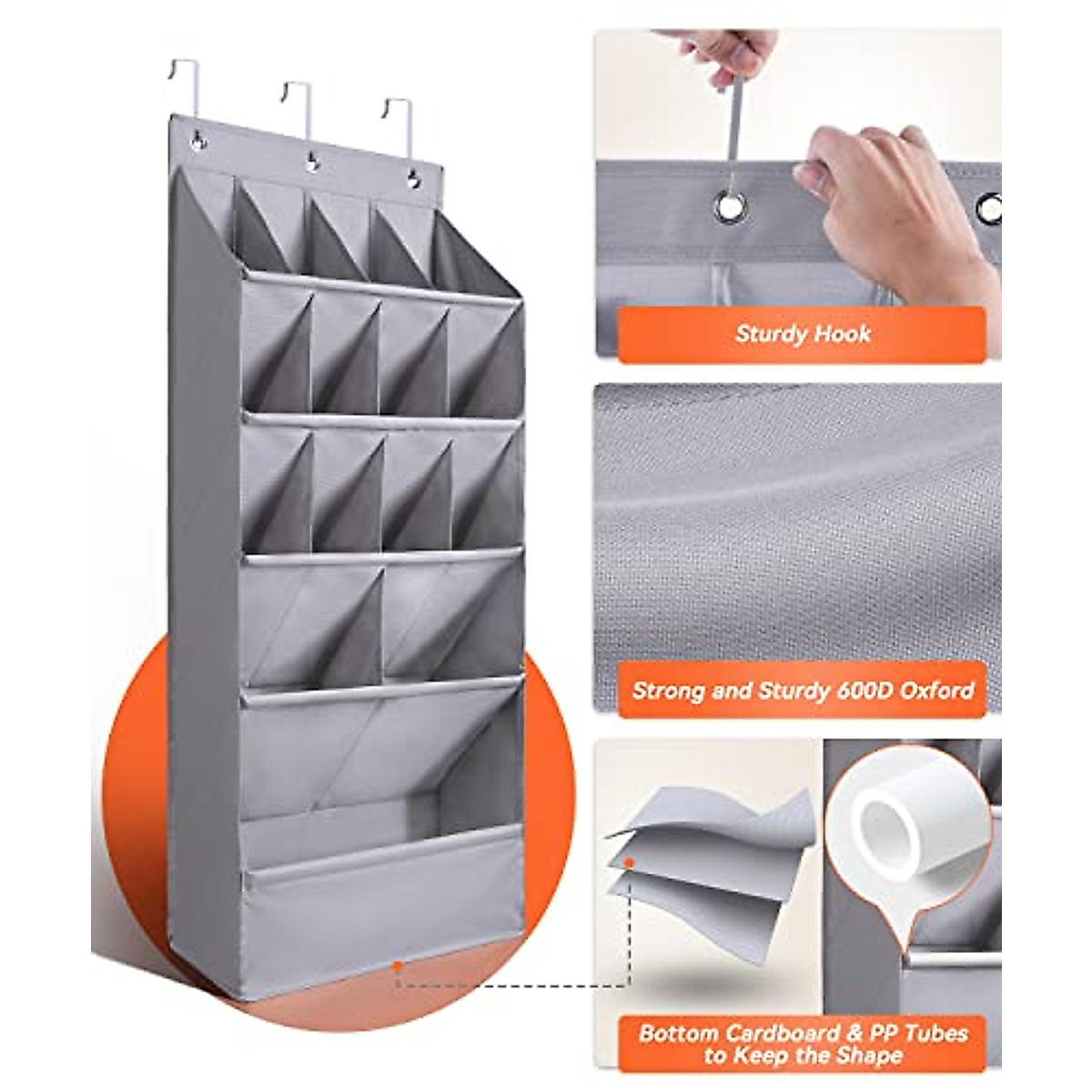 Fentec Over-the-Door-Shoe-Organizers Grey