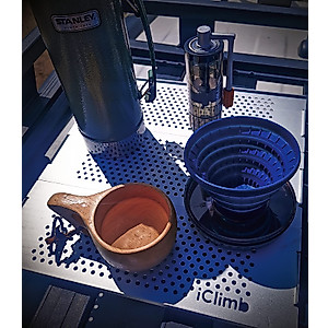 iClimb Mini Solo Folding Table Ultralight Compact for Backpacking Camping Hiking Beach Picnic (Gunmetal, L)