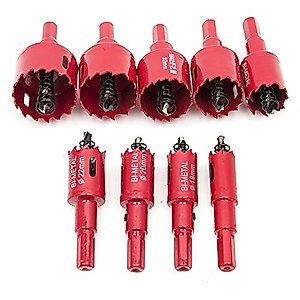 M42 HSS Hole Saw Set, Ankoow 9Pcs 16-38mm Heavy Duty Hole Saw Tooth Cutting Opener Drill Bit for Wood Aluminum Iron Sheet Pipe Plastic