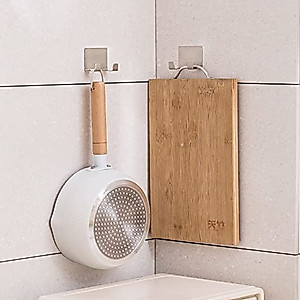 Ettori Shower Hooks Wall Hooks for Hanging 304 Stainless Steel Towel Hooks for Bathrooms, Razor Holder for Shower- 4 Pack