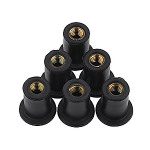Dilwe 6pc Well Nuts Kit, M4 Rubber Windshield Bolts Well Nuts for Motorcycles Kayak Canoe Boats