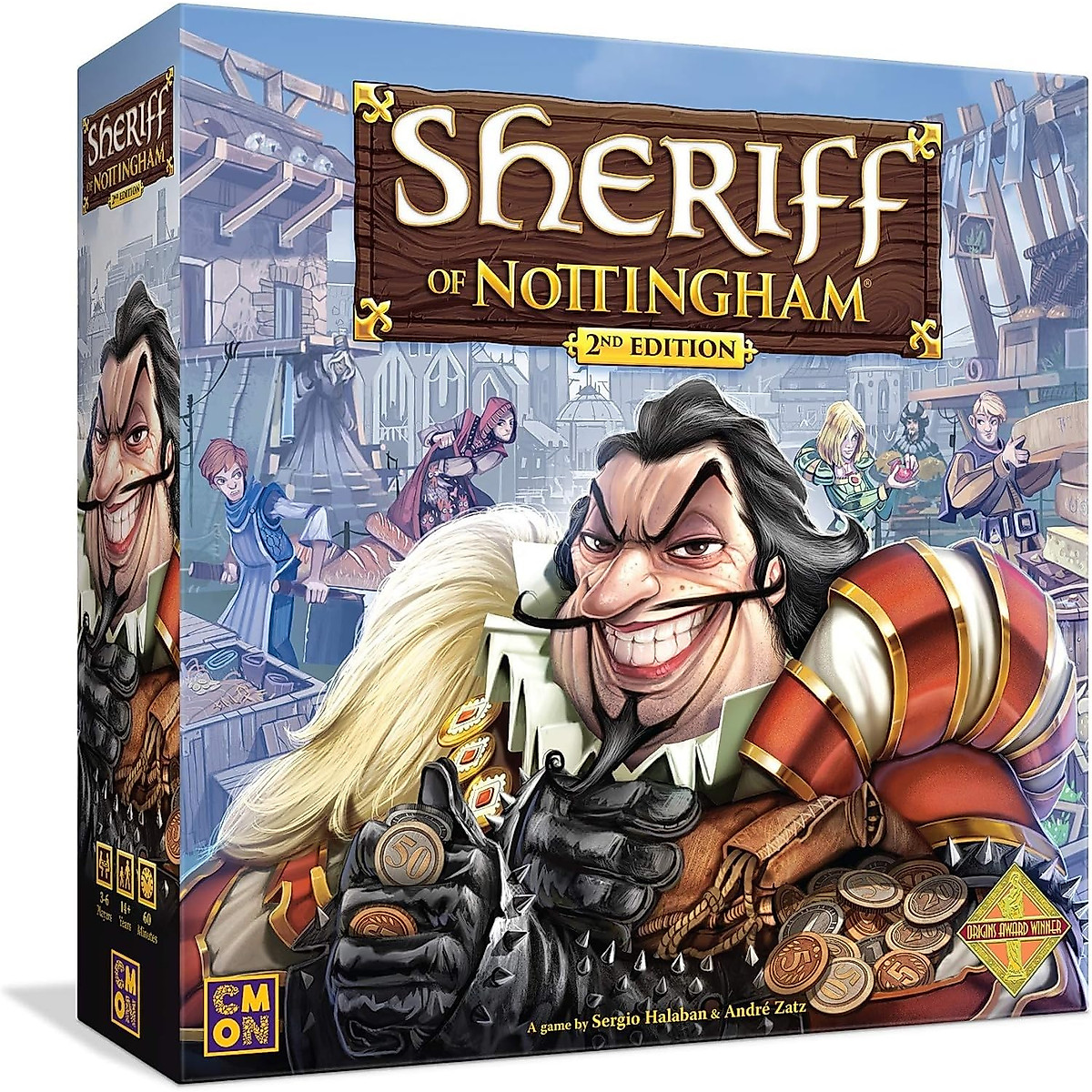 Sheriff of Nottingham 2nd Edition Board Game | Strategy Game | Medieval Bluffing Game | Card Drafting Game for Adults and Teens | Ages 14+ | 3-6 Players | Average Playtime 60 Minutes | Made by CMON