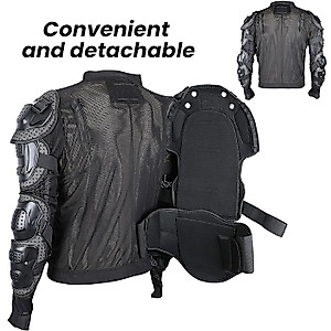 Motorcycle Protective Jacket Full Body Armor Dirt Bike Gear ATV Safety Motocross Protector Bike Body Armors Cycling Biking Riding Protector for Mountain Bike MTB KTM Off-Road Skiing Skating Men Women