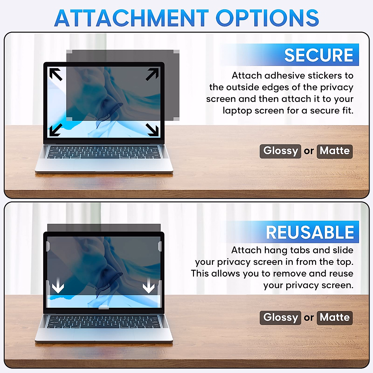 Laptop Privacy Screen 14 Inch, Removable 16:9 Aspect Privacy Filter Screen Protector for 14 Inch Laptop, Privacy Screen Anti Peeping