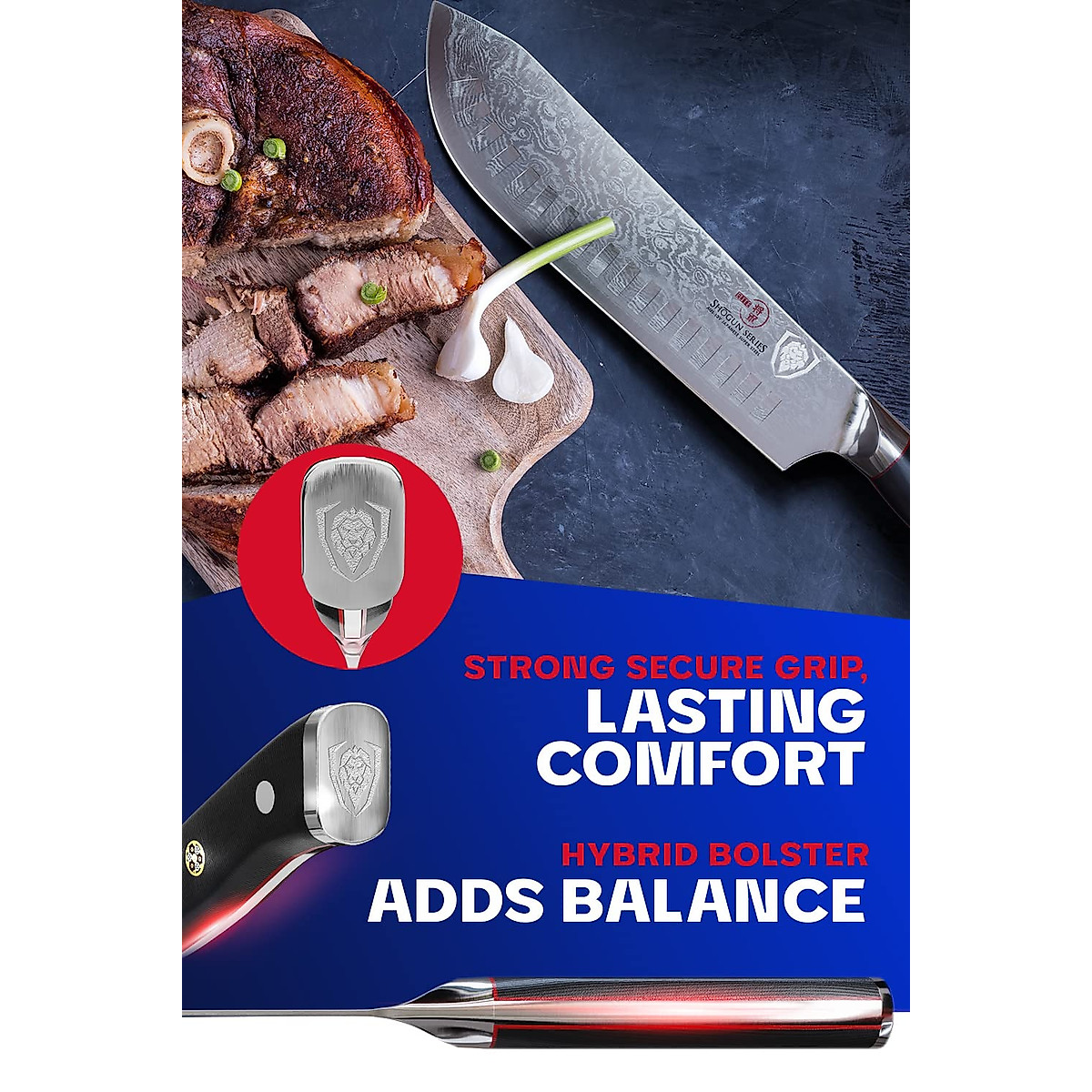 DALSTRONG Bull Nose Butcher Knife - 8 inch - Shogun Series ELITE - Japanese AUS-10V Super Steel - Vacuum Heat Treatment - Sheath Included - Meat, BBQ, Breaking Knife - Carving Knife - Heavy Duty