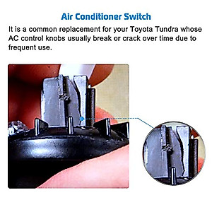 AC Climate Control nob Switch - Set of 3 - Replaces# 55905-0C010, 559050C010 - Fits Toyota Tundra 2000, 2001, 2002, 2003, 2004, 2005, 2006 - Air Conditioner Replacement Switch K001ACS