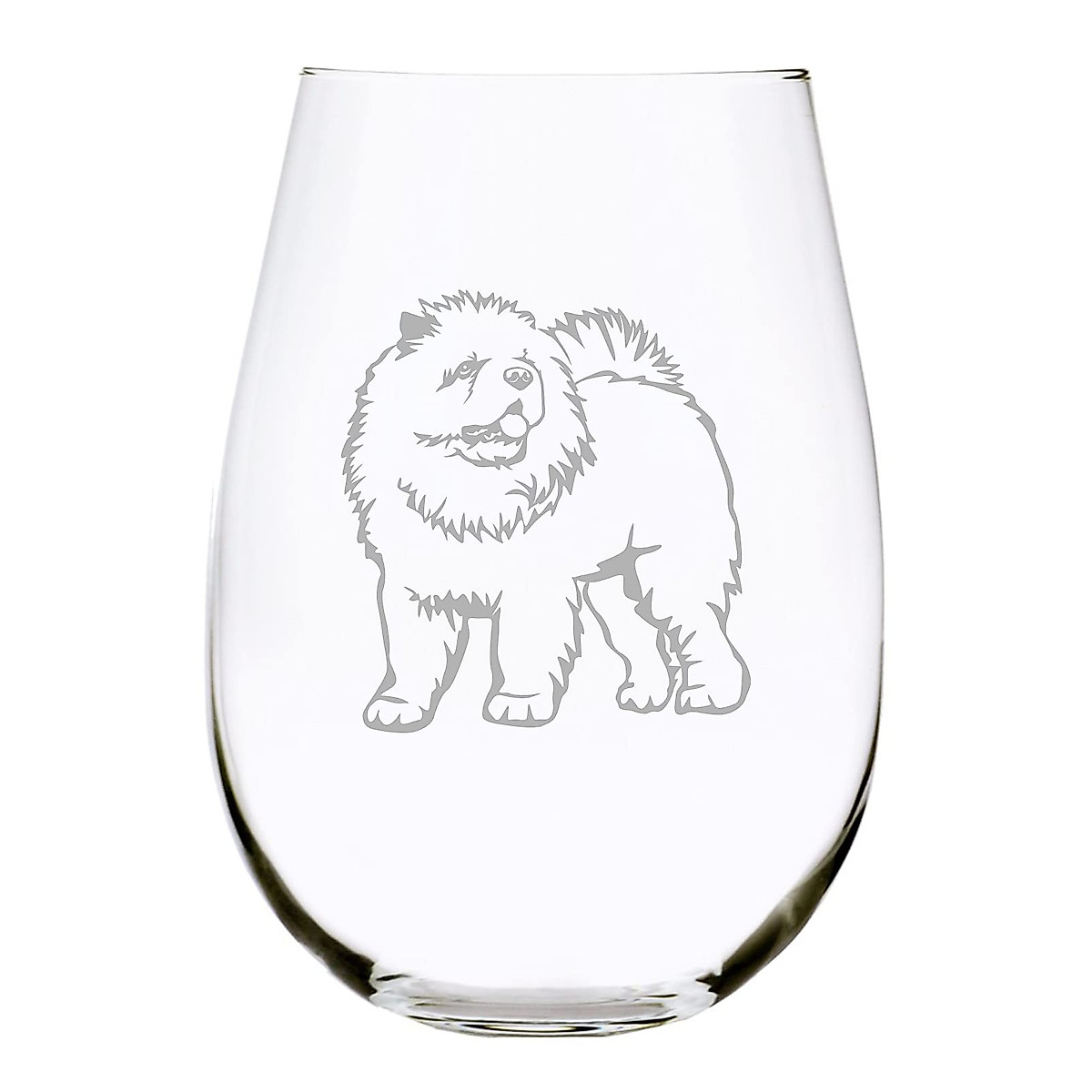 Chow Chow themed, dog stemless wine glass, 17 oz.