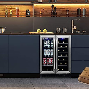 Danby DBC052A1BSS Built In Beverage Center, French Door Under Counter Beverage Cooler For Chilling Wine, Beer, Pop - In Stainless Steel - For Kitchen, Home Bar