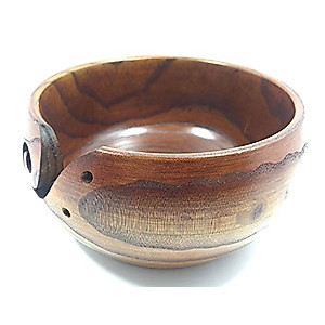 levylisa Wood Yarn Bowl Crochet Bowl Wood Knitting Bowl Yarn Holder Large Yarn Bowl Wooden Yarn Bowl with top Yarn Bowl for Knitting