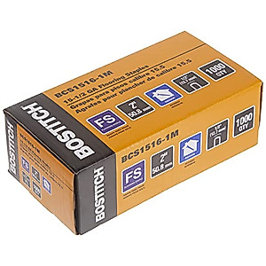 BOSTITCH Flooring Staples, Hardwood, 15-1/2 GA, 2-Inch, 1000-Piece (BCS1516-1M)