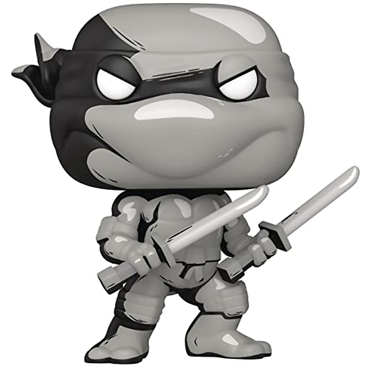 POP Teenage Mutant Ninja Turtles - Leonardo (PX Previews Exclusive) Black & White Chase Funko Vinyl Figure (Bundled with Compatible Box Protector Case), Multicolor, 3.75 inches