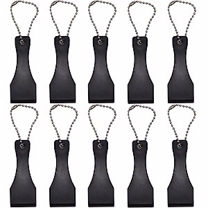 Nwsrayu 10pcs Plastic Scraper Tool Keychain, Scraper for Lottery Ticket, Scoop Shape Key Ring Scratcher For Sublimation Multifuction (Black)