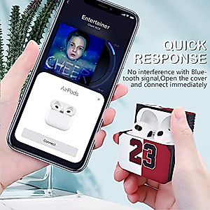 No.23 Case for Airpods 3rd Generation Cover with Keychain for Basketball Fans Boy Men Teen Kids Size 23 Jersey Cool Fun Design Sports Spirit Square Soft Protective Case Compatible with Airpods 3