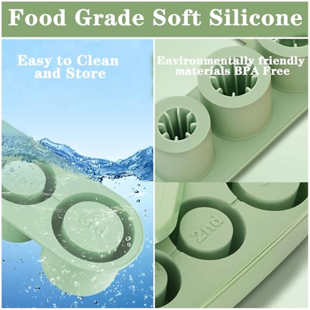 Ice Cube Tray For Stanley Cup 30-40 Oz,Silicone Stanley Ice Mold For Stanley Cup,Cylinder-Shaped Stanley Cup Ice Mold With Lid For Drinks, Coffee And Cocktails,Whiskey,Easy Fill And Release,BPA Free