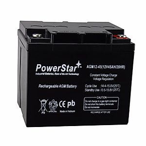 PowerStar 12V 45AH SLA Battery for Power-Sonic PG-12V42FR, PS-12400 and Universal UB12500