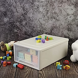 Jandson 4 Pack Stacking Storage Chest Drawer, 12 Quart Organizer Box Bin