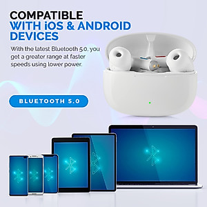 Hearing Amplifier Earbuds - Rechargeable, Wireless Bluetooth Audio and Personal Sound Enhancement Device Aids for Adults Seniors with Noise Canceling, Feedback Reduction and Portable Charging Case