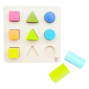 Hape Wooden Color and Shape Sorter Toy| Puzzle Board Montessori Preschool Educational Toy for Toddler 18M+