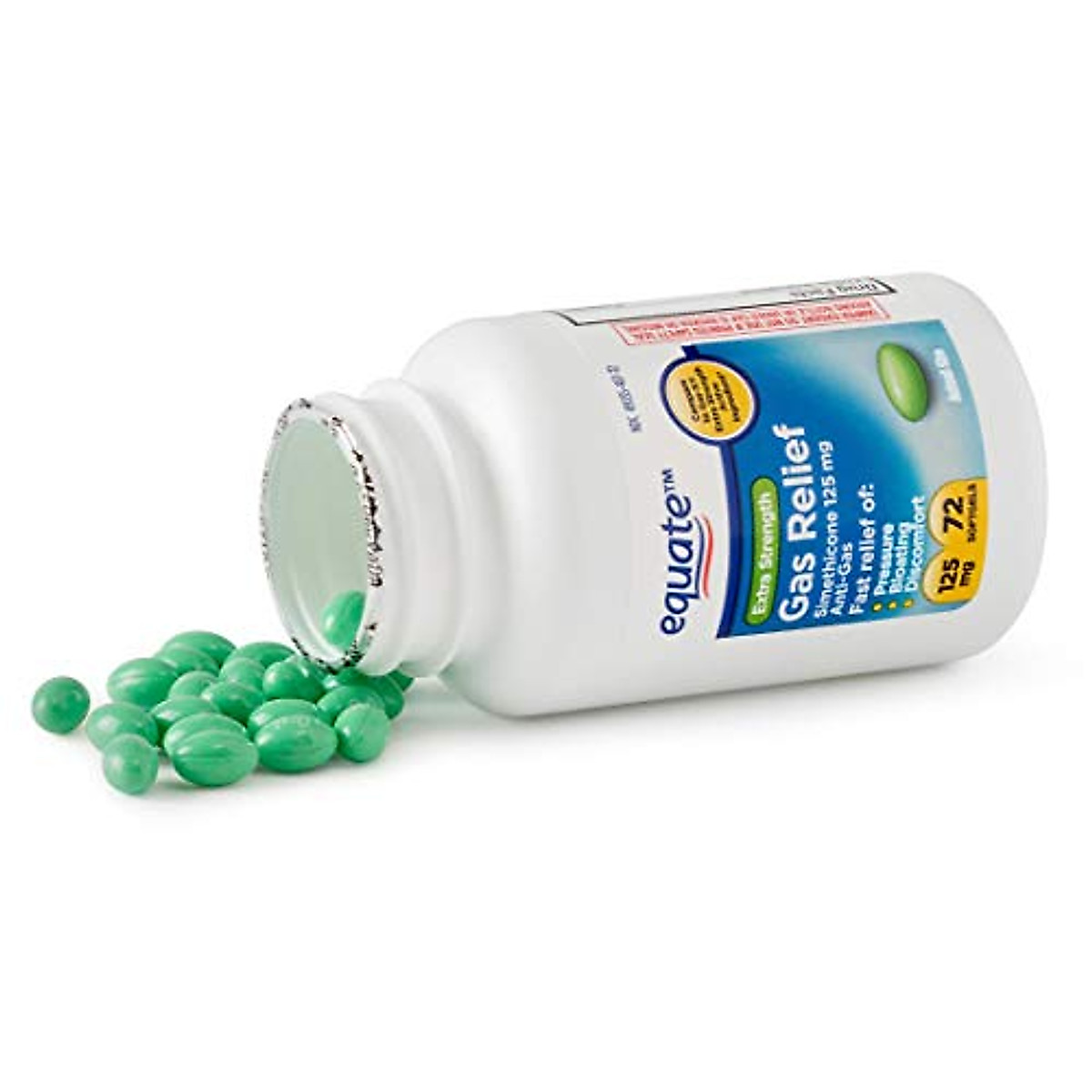 Equate Extra Strength Gas Relief 125 mg 72 Softgels (Twin Pack)