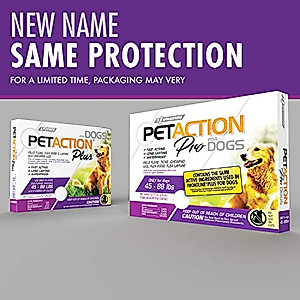 Pet Action Plus Flea & Tick Treatment for Large Dogs, 45-88 lbs, 3 Month Supply