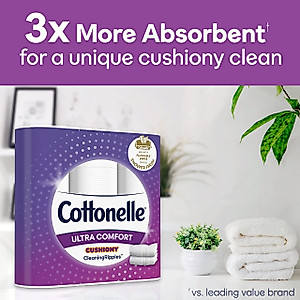Cottonelle Ultra Comfort Toilet Paper with Cushiony CleaningRipples Texture, Strong Bath Tissue, 6 Family Mega Rolls (6 Family Mega Rolls = 27 Regular Rolls), 325 Sheets per Roll