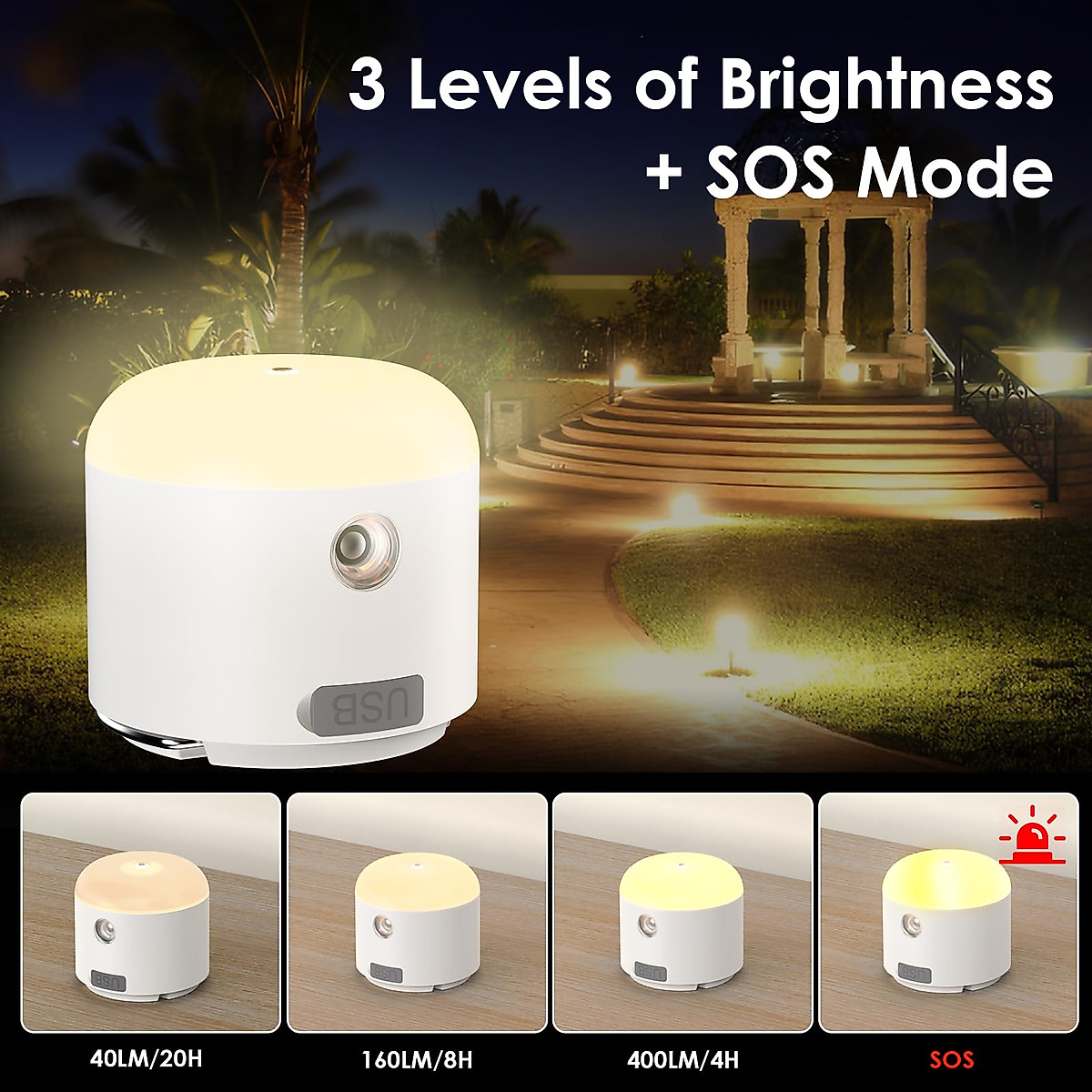 Qoosea Camping Lantern 4 in 1 Camping Lights with Fan & Intelligent Humidifier Rechargeable Camping Lights & Lanterns for Outdoor Camping