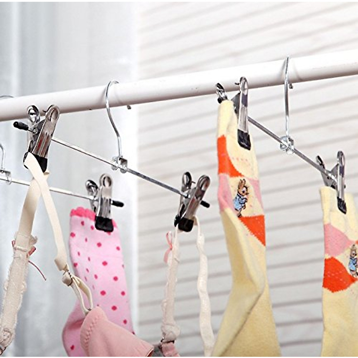 Xelue FF 5 Pcs Anti-Rust Clothes Pant Trouser/Skirt Hangers with Non-Slip Adjustable Clips