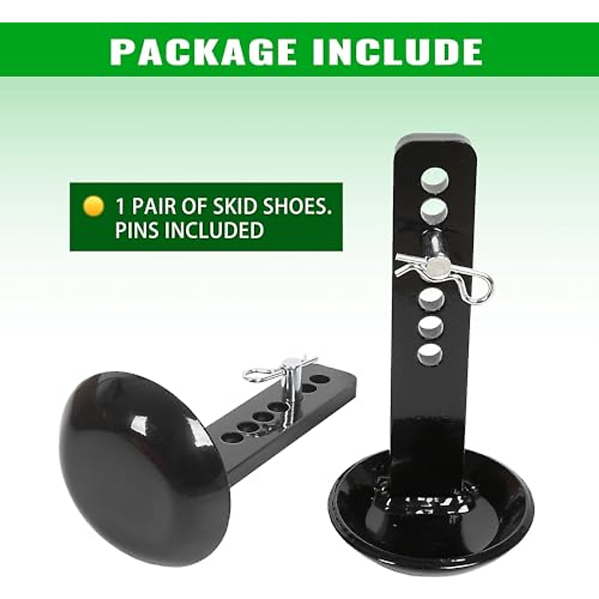 ECOTRIC New Heavy Duty Round Dome Snow Plow Shoe Skid Compatible with John Deere