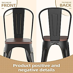 Shahoo Metal Dining Chairs - Stylish & Stackable Set of 4