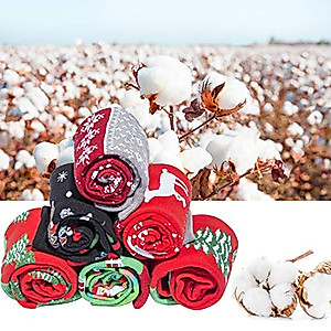 Mens Funny Socks Christmas Socks for Men Women Colorful Fun Novelty Crew Patterned Socks 6 Pairs US 7-13