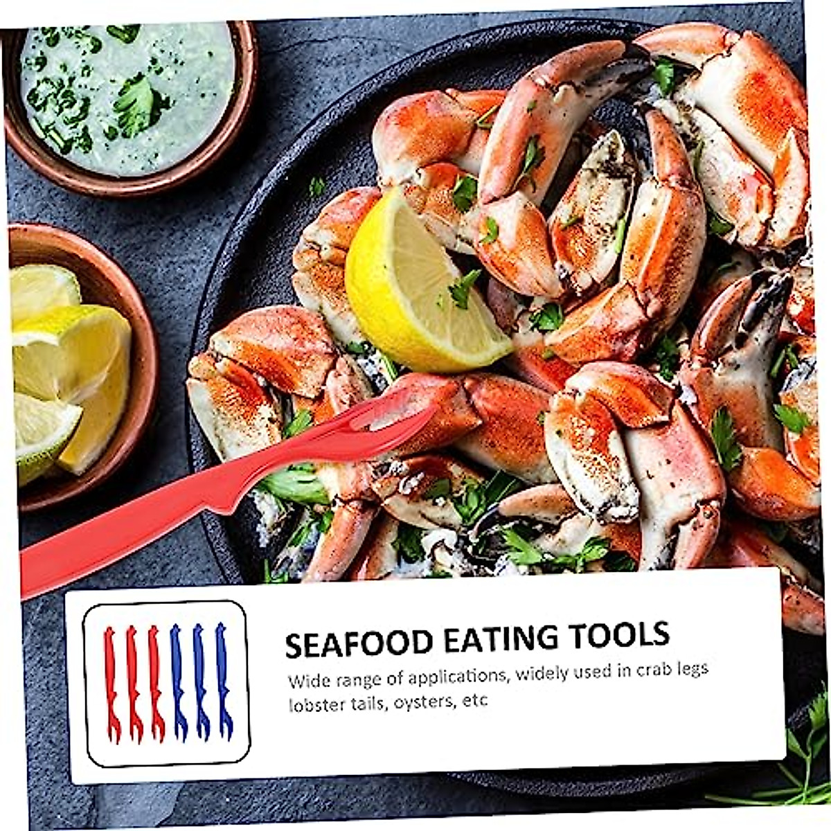 SWOOMEY 6pcs Crab Eating Tool Lobster Claw Lobster Pick Crab Opener Tools Blue Outfit Kitchen Utensil Sets Lip Gloss Set Crab Needles Crab Eating Gadgets Kitchen Tools Plastic Walnut Blush