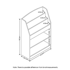 FURINNO 5-tier Kidkanac Magazine/Bookshelf With Toy Storage, Pink