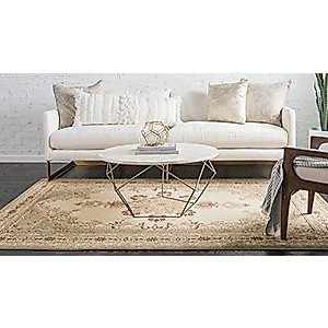 Unique Loom Versailles Collection Traditional Classic Border with Medallion Motif, Area Rug (10' 0 x 13' 0 Rectangular, Green/ Ivory)