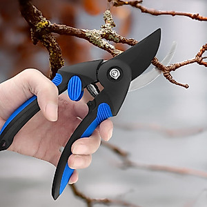 Stedi 8.5 inch Professional Garden Scissors Heavy Duty, Sharp Pruning Shears, SK-5 Carbon Steel Garden Clippers, With Safety Lock and Non-slip Handle, for Cutting Flowers/Plants/Bonsai