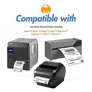 2" x 2" Square Direct Thermal Label - Compatible with Rollo Label Printer & Zebra Desktop Printers – 1” Core, Multipurpose Candle QR Barcode Sticker, Adhesive & Perforated - 4 Rolls, 750/Roll