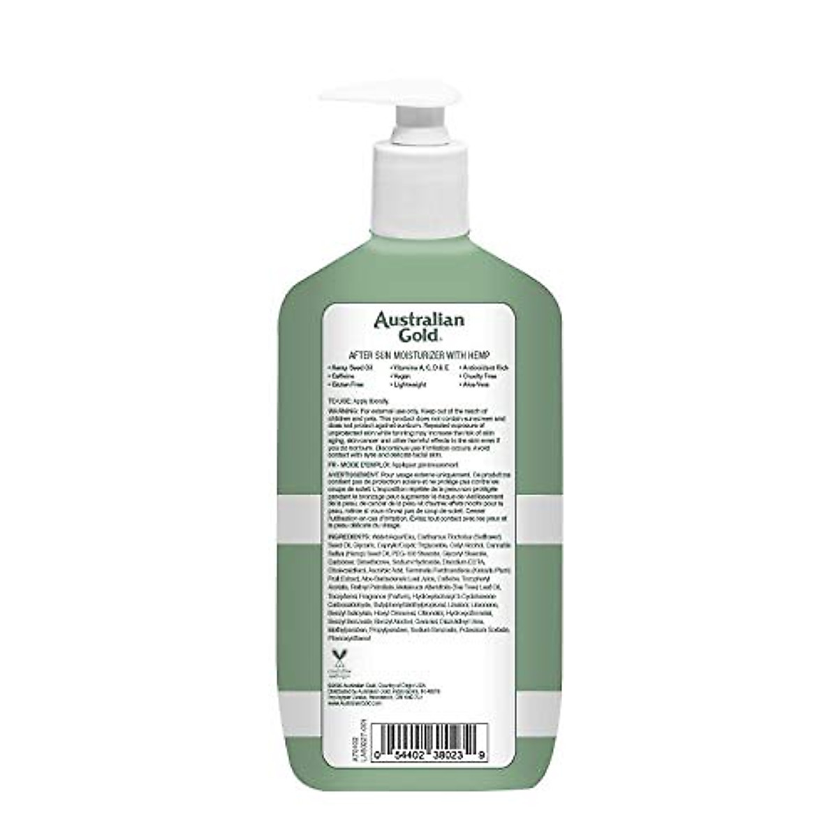 Australian Gold After Sun Moisturizer, Hemp Seed Oil, Vitamins A, E, C, 16 oz, Quick-Dry, No Dyes, PABA, Alcohol
