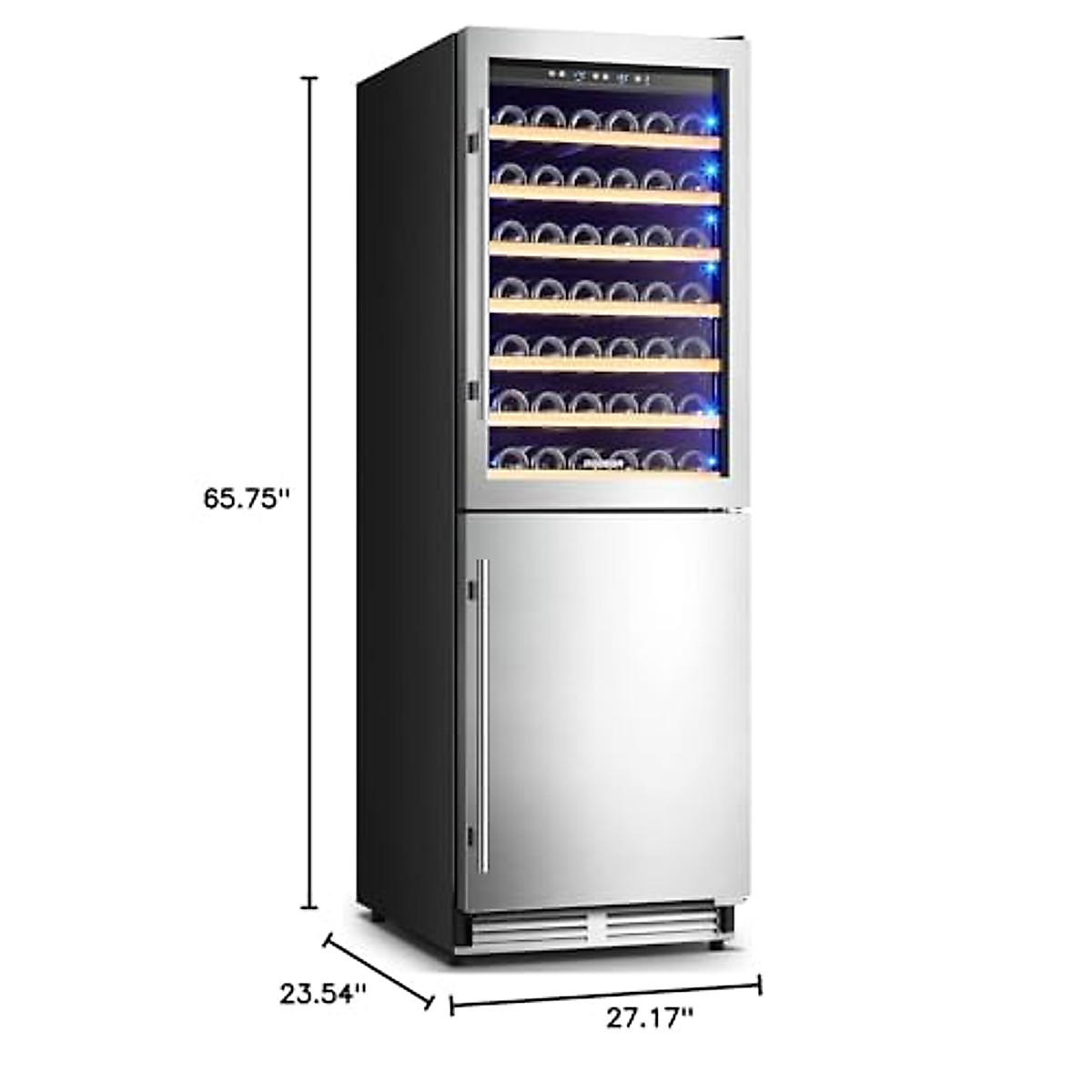 BODEGA 24 Inch Wine and Beverage Refrigerator Cooler,Dual Zone Wine Fridge with Memory Temperature Control 77 Bottles and 180 Cans,Built-In or Freestanding 2-in-1 Wine Cooler for Home Bar Kitchen