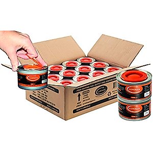 24 pc 6 Hour Liquid Cooking Chafing Dish Fuel Cans, Food Warmer Heat for Buffet Burners, Parties, Weddings, Banquets, Catering Events, Bulk, Easy to Open, Resealable Covers