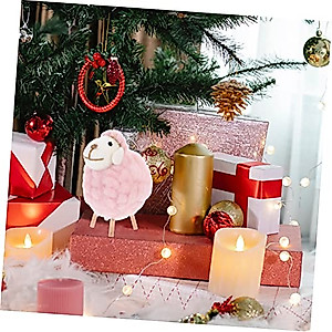 Abaodam Little Sheep Ornament Plushie Mini Dolls Desktop Fluffy Sheep Mini Sheep Statue Xmas Sheep Ornament Desktop Sheep Doll Felt Sheep Doll Crafts Christmas Sheep Decoration