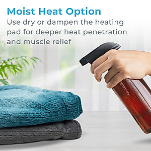 Pure Enrichment® PureRelief® Neck & Shoulder Heating Pad - 4 Heat Settings, Auto Shut-Off, Universal Fit, Magnet Closure, Soft Micromink, Storage Bag, 5-Year Warranty, Machine Wash (Turquoise Blue)