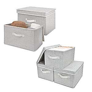 GRANNY SAYS Bundle of 3-Pack Cloth Storage Bins & 2-Pack Closet Storage Bins