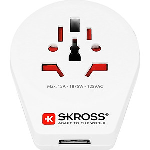 Skross World to USA USB Travel Adaptor, White