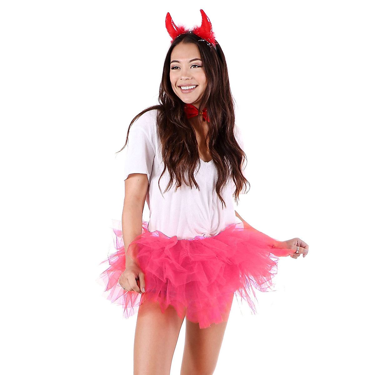 Women's Vintage 5-layered Run Walk Little Princess Dash Event Tutu Skirt, Rose, One Size - Waist 26"-47"