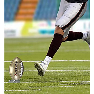 Barocity Football Premium Boy and Girl Official Match Ball with Reflective Iridescent Rainbow Hex Pattern, Durable Indoor, Outdoor, Training Practice Game Playtime – Size 3 Gold