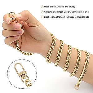4 Pieces Different Sizes Iron Replacement Flat Chains Iron, Metal Chain Strap for DIY Purse Handbag Shoulder Crossbody Bag Clutch by RAPUDA(15.4 Inch, 23.6 Inch, 31. 4 Inch, 47.2 Inch) Gold