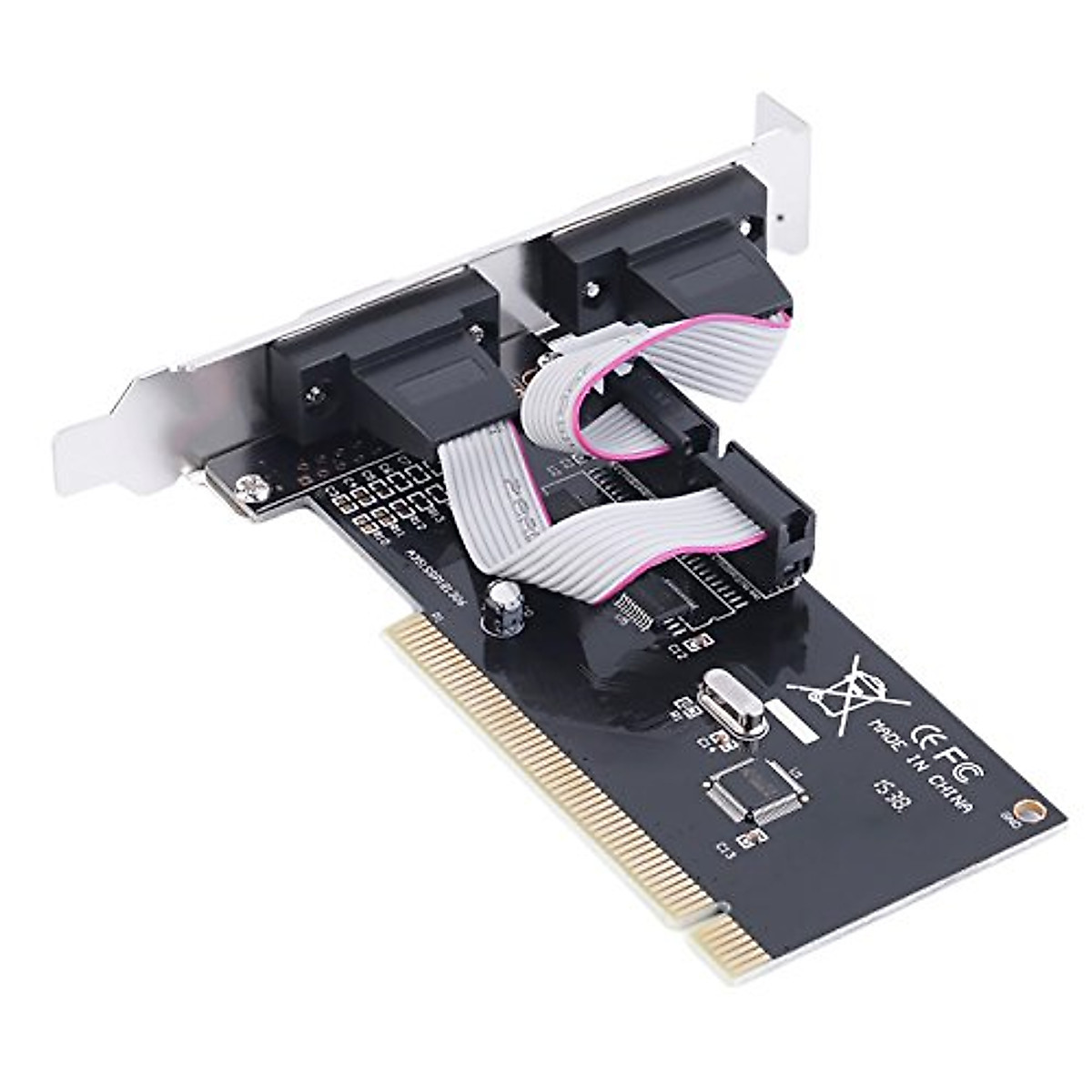 axGear 2 Ports Dual Bidirectional RS-232 DB9 9-pin Serial Port to PCI I/O Card Adapter