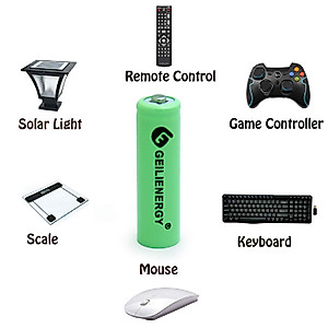 GEILIENERGY AA Size NICD AA 600mAh 1.2V Rechargeable Batteries for Solar Light,Solar Lamp,Garden Lights(Pack of 20)